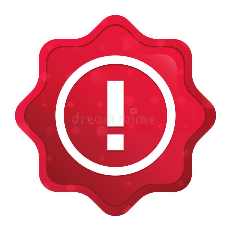 Exclamation Mark Icon Misty Rose Red Starburst Sticker Button Stock ...