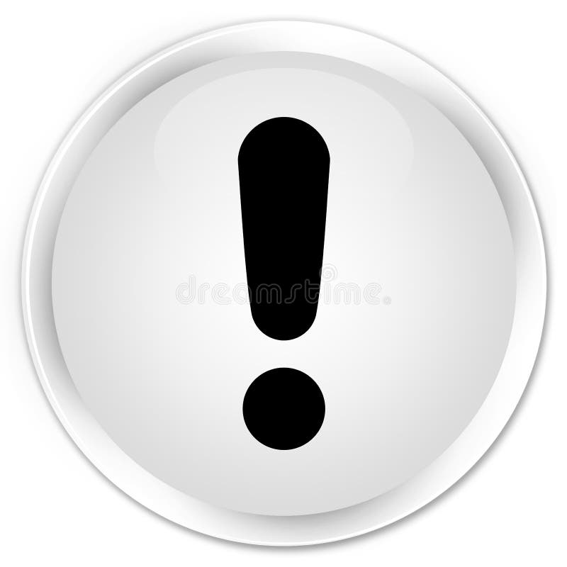 Exclamation Mark Icon Premium White Round Button Stock Illustration ...