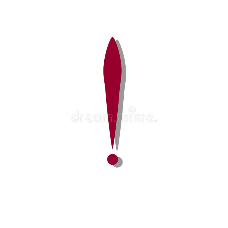 Exclamation Mark Icon with Shadow. Vector Illustration. Red Exclamation ...