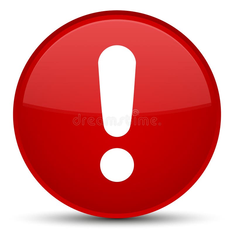 Exclamation Mark Icon Special Red Round Button Stock Illustration ...