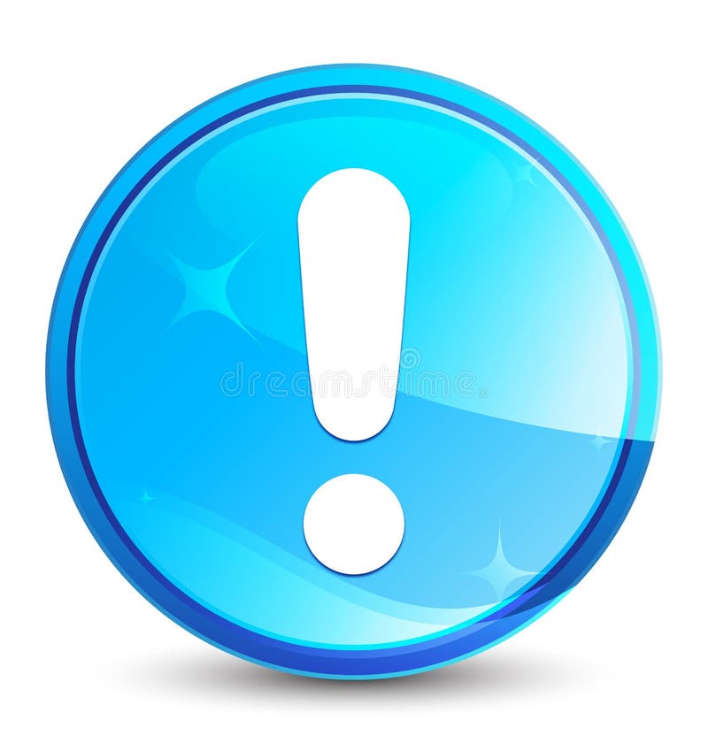 Exclamation Mark Icon Splash Natural Blue Round Button Stock Vector ...