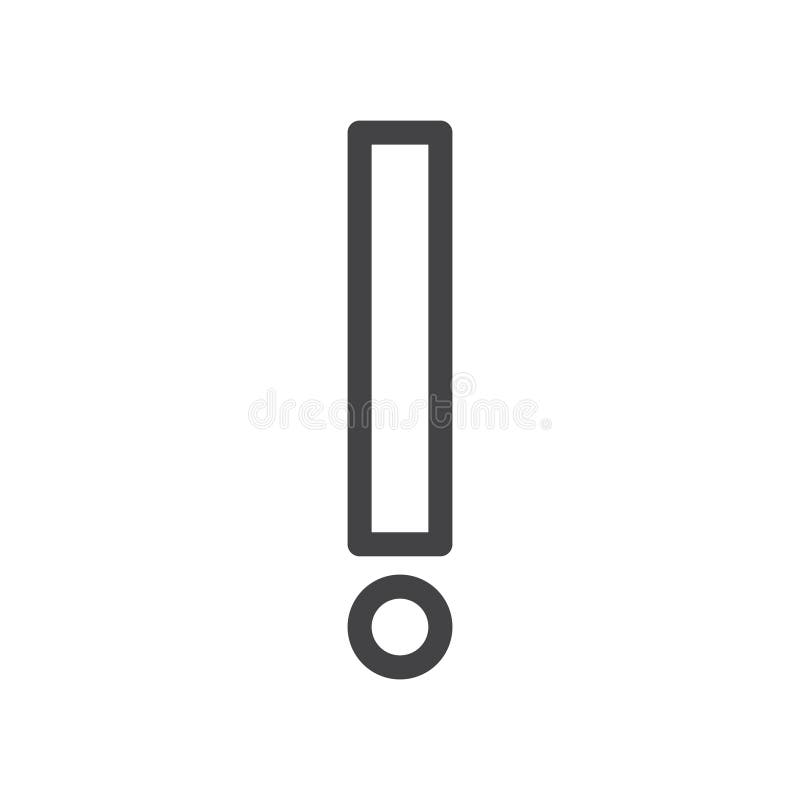 Exclamation Mark Icon Thin Outline Art Symbol Stock Vector ...