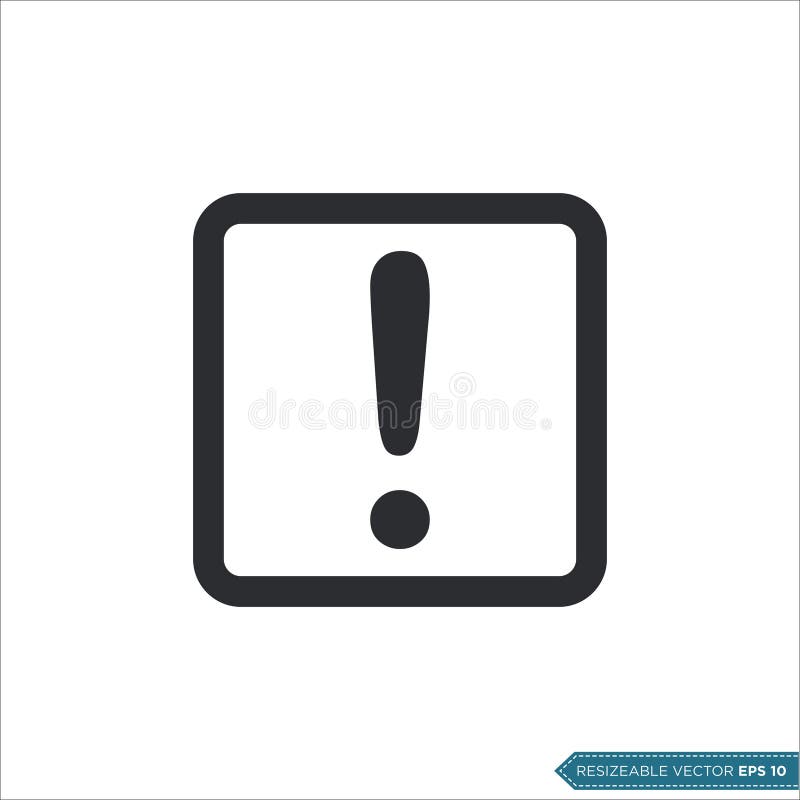 Square Exclamation Mark Icon Vector Symbol Stock Vector - Illustration ...