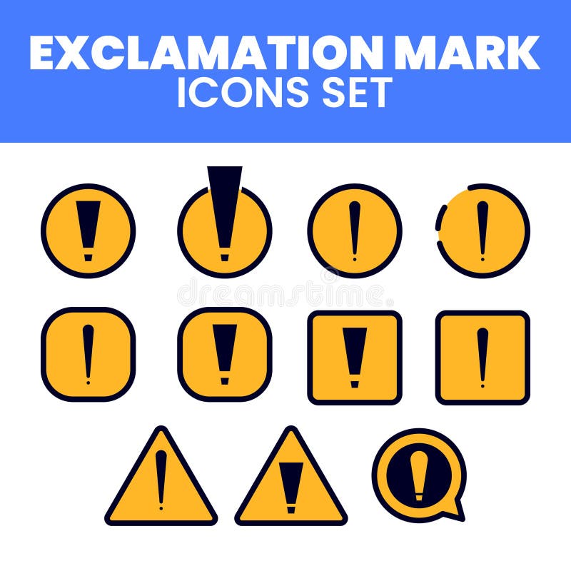 Exclamation Mark Icons Set Vector Exclamation Mark Icons Warning Sign ...