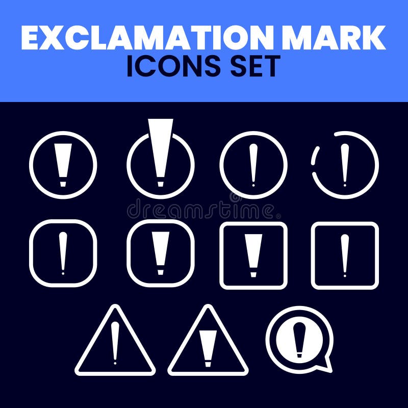 Exclamation Mark Icons Set Vector Exclamation Mark Icons Warning Sign ...