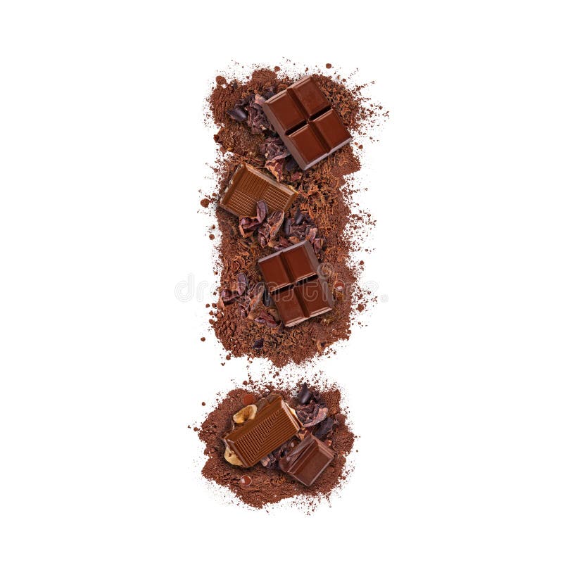 Exclamation Mark Made of Chocolate Bar Stock Image - Image of delicious ...