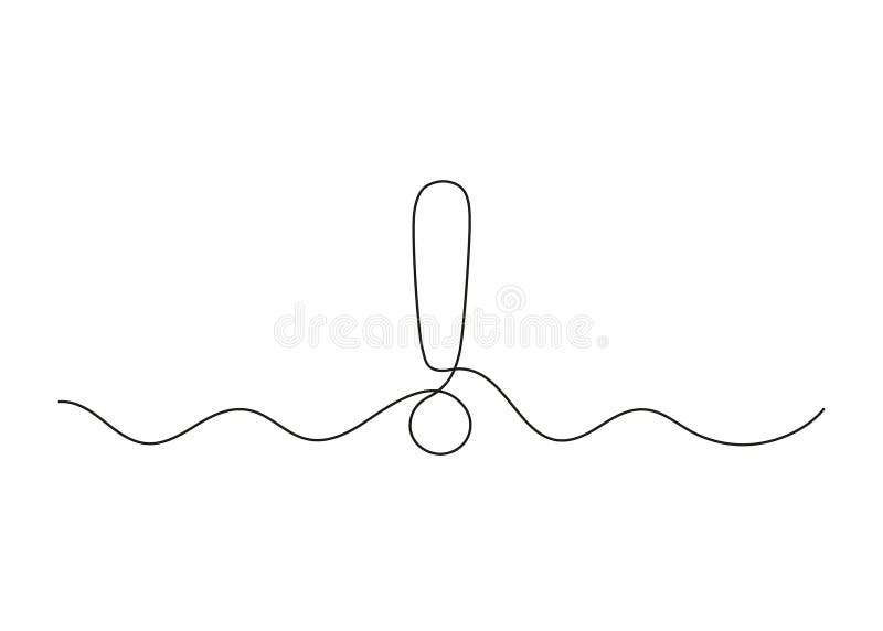 Exclamation Mark, One Line Continuous Drawing. Simple Minimalism Design ...