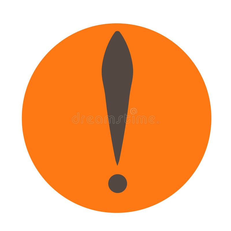 Exclamation Mark in Orange Circle. Vector Icon. Flat Design Style Stock ...