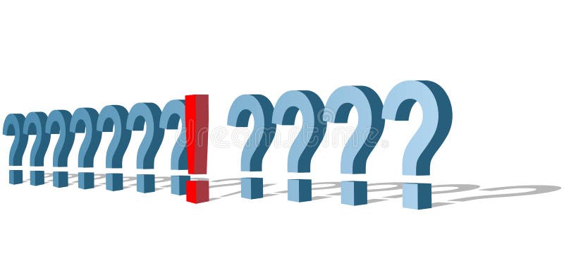 Exclamation Mark Out of Question Marks Line Stock Vector - Illustration ...