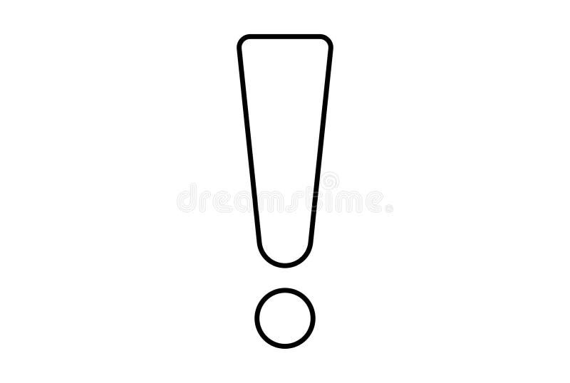 Exclamation Mark Flat Icon Black Minimalistic Warning Symbol Art App ...