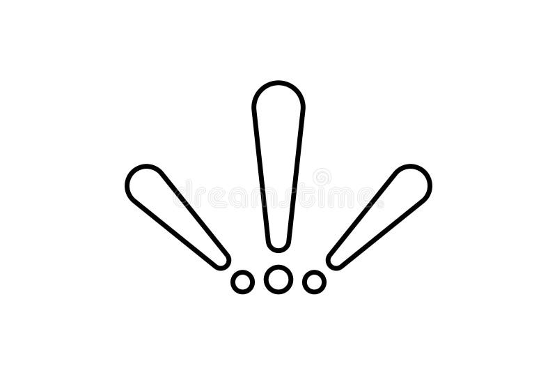Exclamation Mark Outline Icon Black Error Symbol Warning Sign Art Stock ...