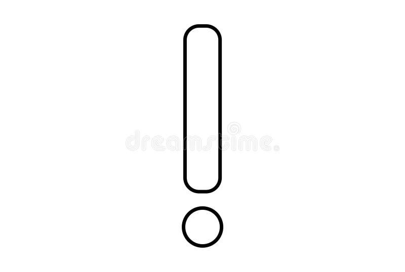 Exclamation Mark Outline Icon Black Error Symbol Warning Sign Art Stock ...