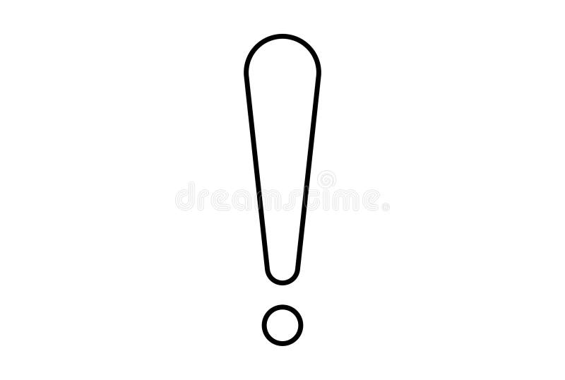 Exclamation Mark Outline Icon Black Error Symbol Warning Sign Art Stock ...