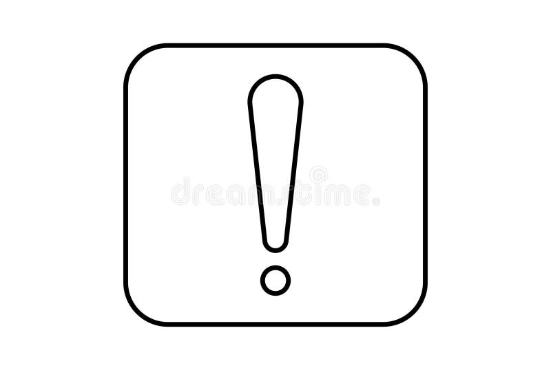 Exclamation Mark Outline Icon Black Error Symbol Warning Sign Art Stock ...