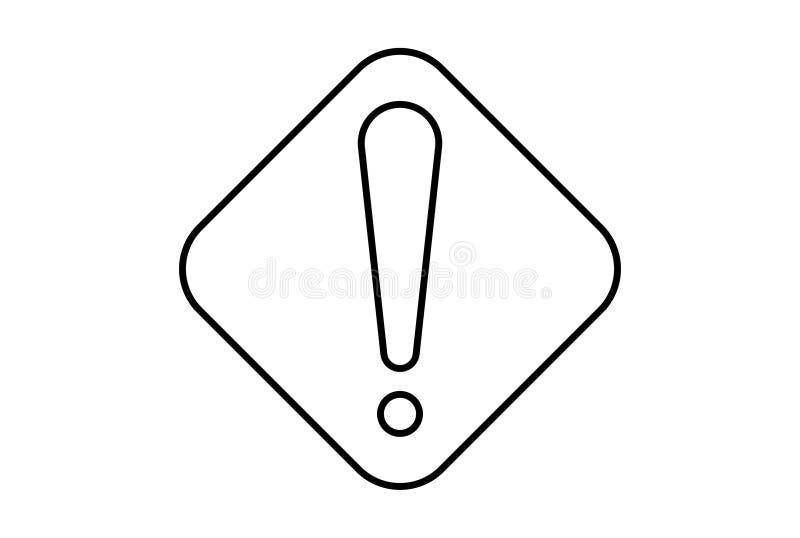 Exclamation Mark Flat Icon Black Minimalistic Warning Symbol Art App ...