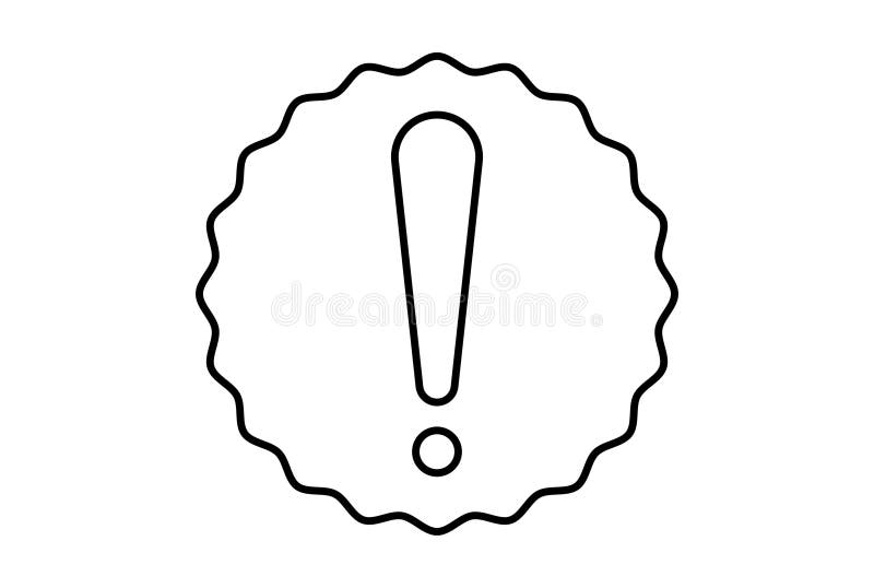 Exclamation Mark Outline Icon Black Error Symbol Warning Sign Art Stock ...