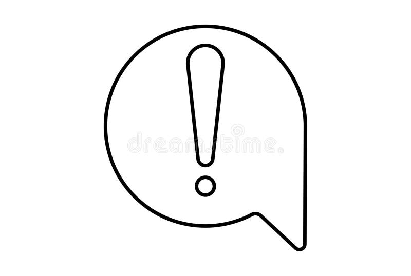 Exclamation Mark Outline Icon Black Error Symbol Warning Sign Art Stock ...