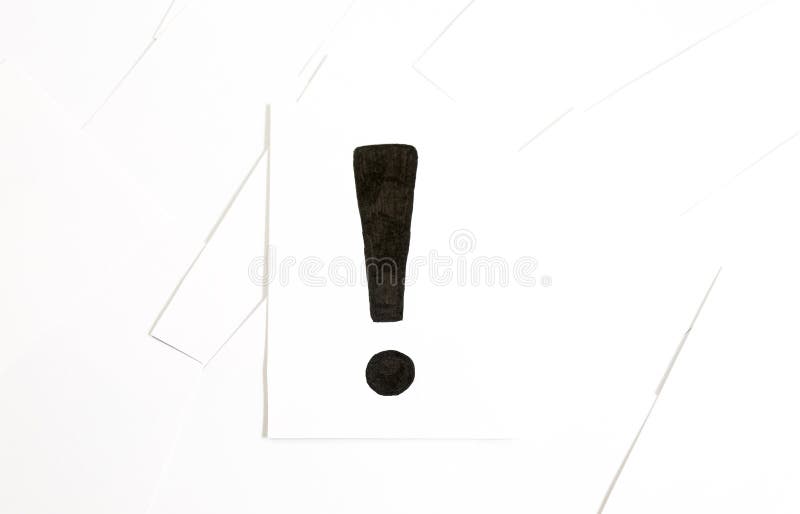 An Exclamation Mark on the Paper Stock Photo - Image of information ...