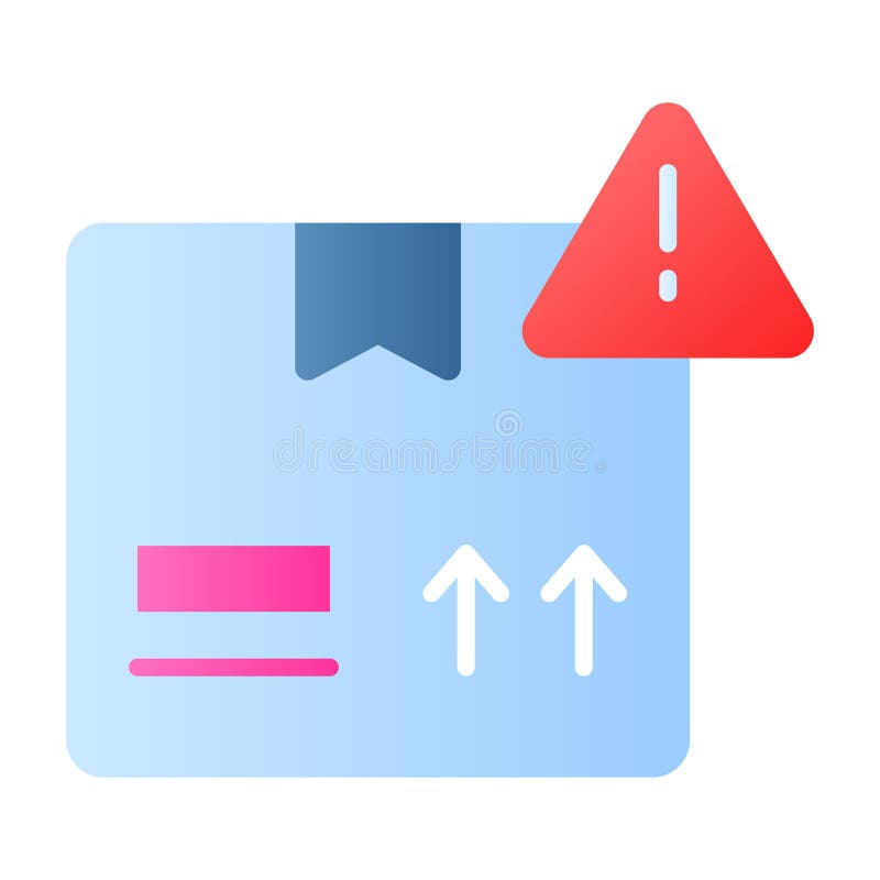 Exclamation Mark with Parcel Package Symbolizing Concept Icon of Parcel ...