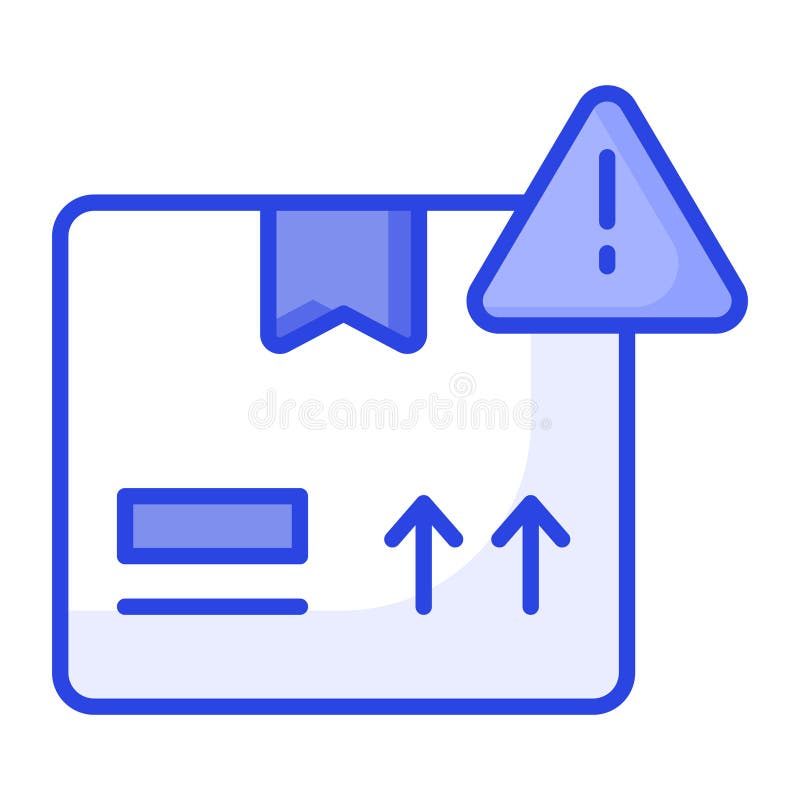 Exclamation Mark with Parcel Package Symbolizing Concept Icon of Parcel ...