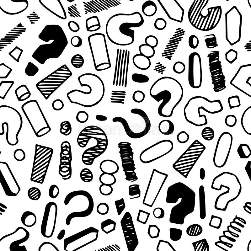 Exclamation Mark Pattern. Seamless Print of Comic Punctuation Marks ...