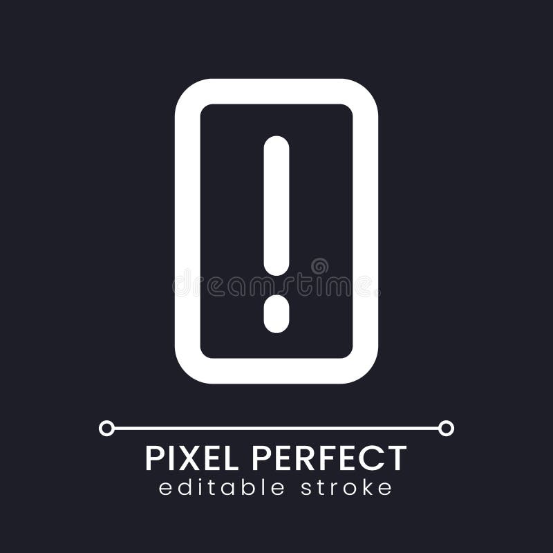 Exclamation Mark Pixel Perfect White Linear Ui Icon for Dark Theme ...