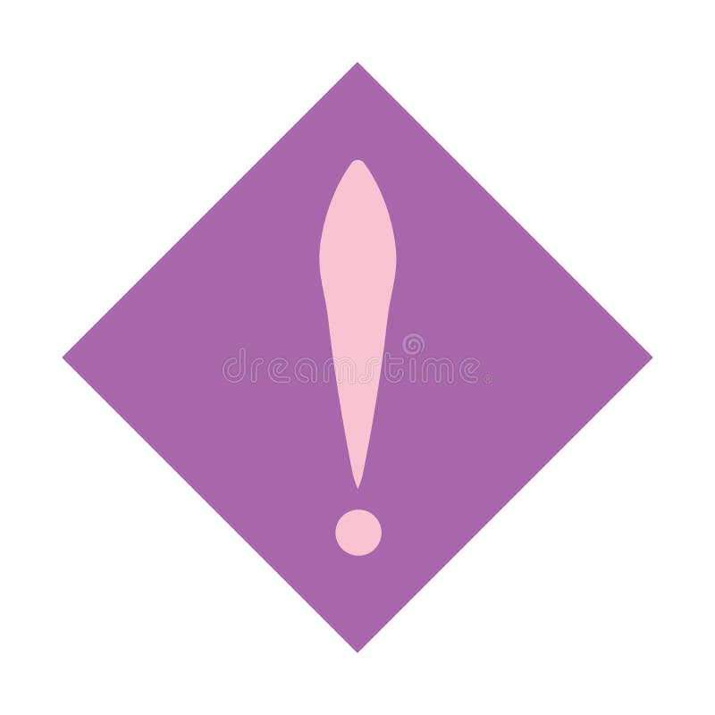 Exclamation Mark in Purple Square. Vector Icon. Flat Design Style Stock ...