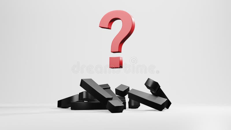 The Exclamation Mark and Question Mark on Floor , 3D Render Stock ...