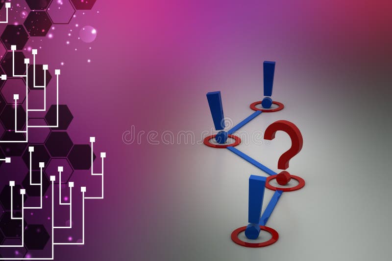 Exclamation Mark and Question Mark in Network Stock Illustration ...
