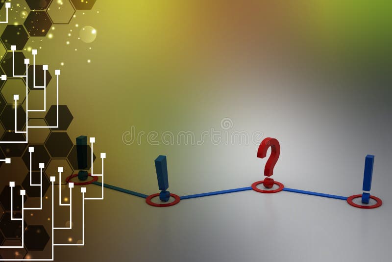 Exclamation Mark and Question Mark in Network Stock Illustration ...