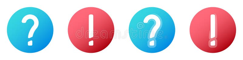 Exclamation Mark and Question Mark Vector Buttons Set. Question Bubble ...