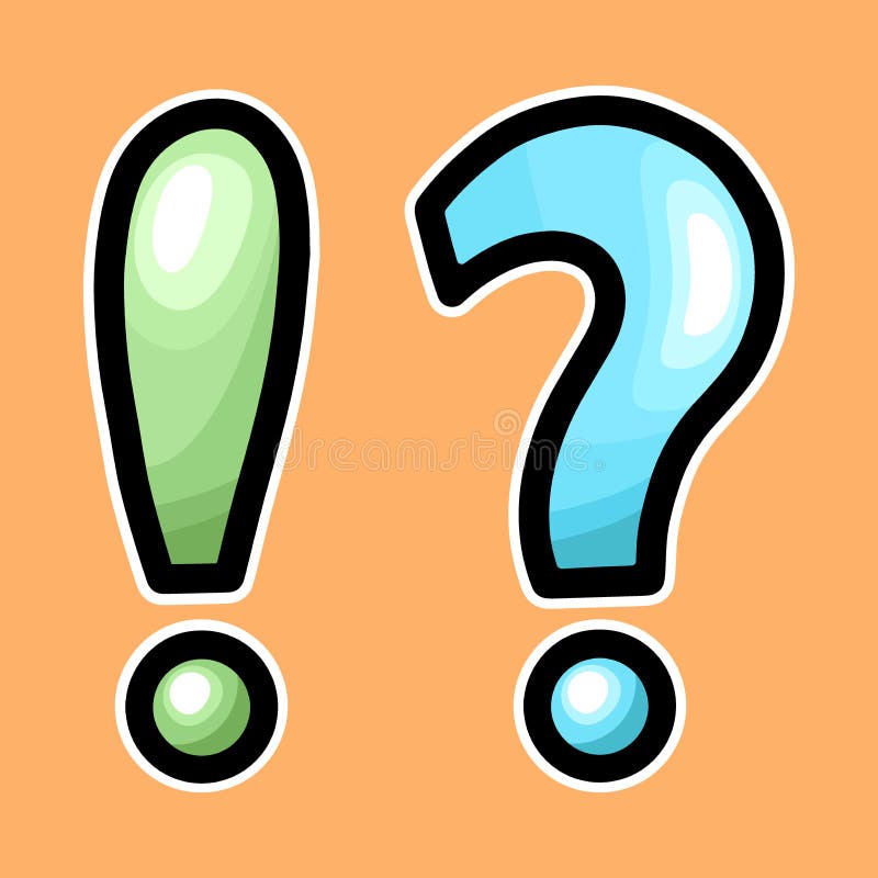 Exclamation Mark and Question Mark, Punctuation Marks, Vector Desing ...