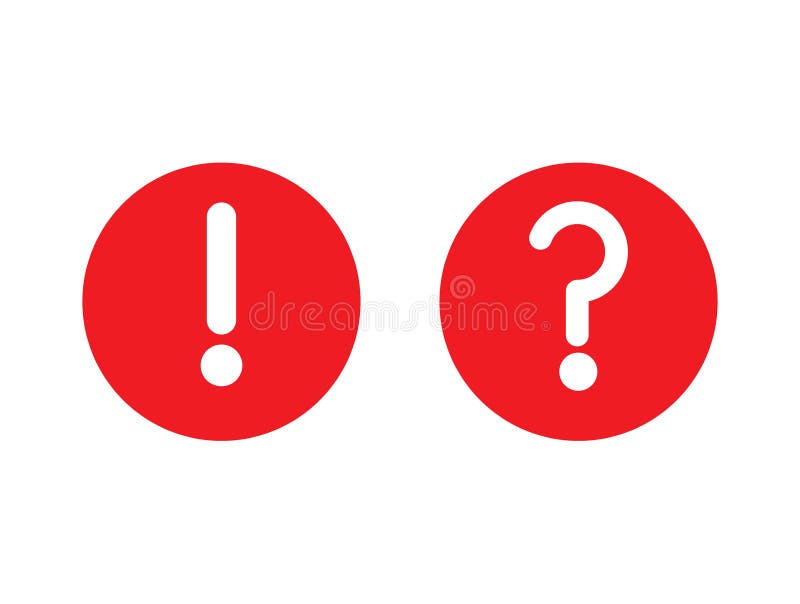 Exclamation Mark and Question Mark in Red Circle - Transparent ...