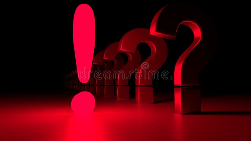 Exclamation Mark among Questions Solution Concept Red Stock ...