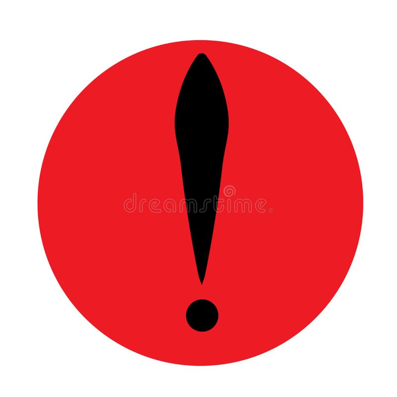 Exclamation Mark in Red Circle. Vector Icon. Flat Design Style Stock ...