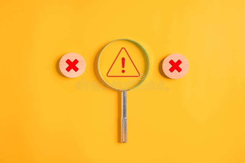 Exclamation Mark and Red Cross Incorrect Sign for Internet Network ...