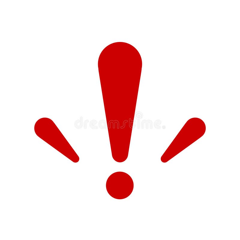 Exclamation Mark. Red Vector Warn Sign. Caution or Attention Icon Stock ...