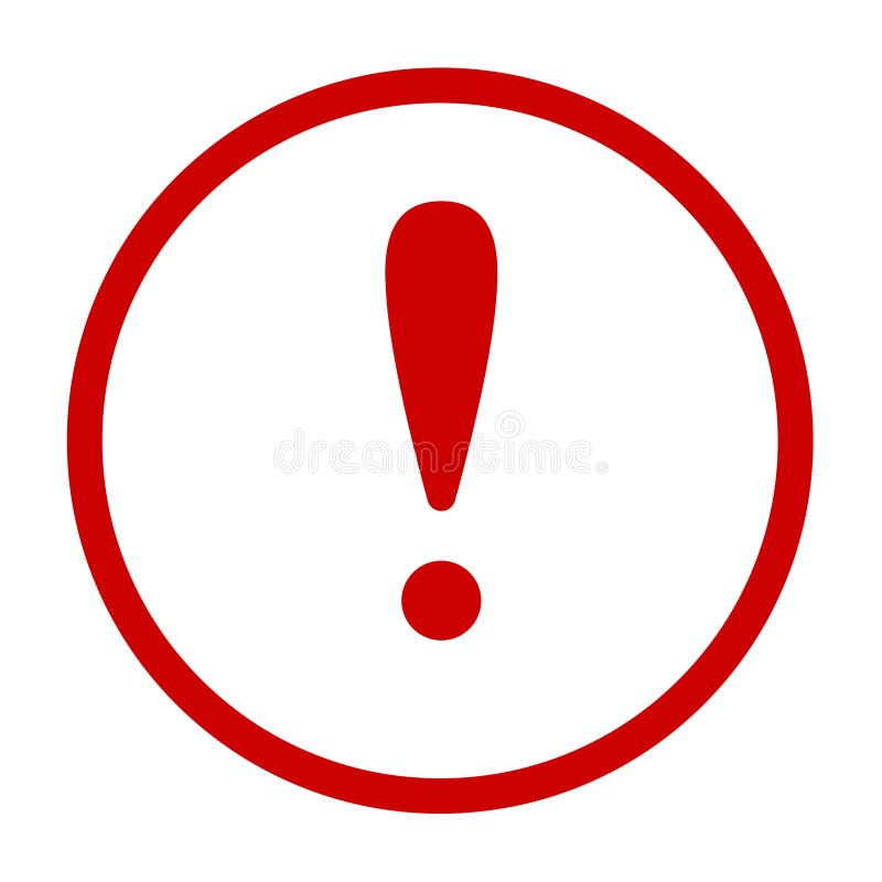 Exclamation Mark. Red Vector Warn Sign. Caution or Attention Icon Stock ...