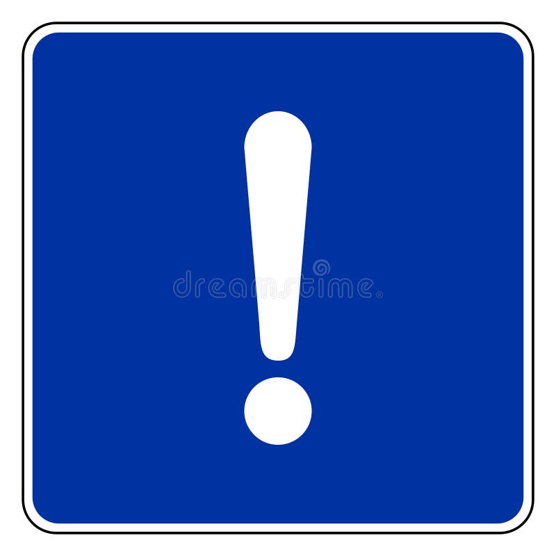 Exclamation Mark and Road Sign Stock Vector - Illustration of white ...