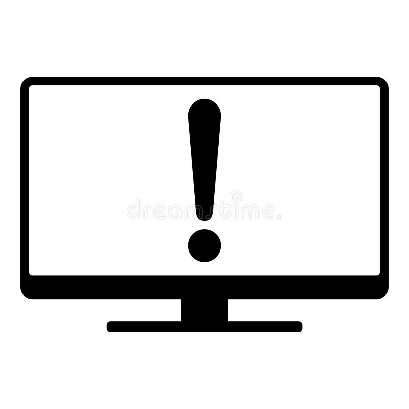 Exclamation Mark and Screen Stock Vector - Illustration of computer ...