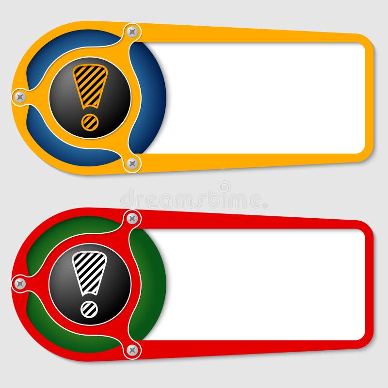 Boxes with Exclamation Mark Stock Vector - Illustration of frame, empty ...