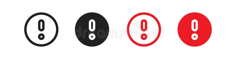 Exclamation Mark Set. Web Alert Icon. Attention Symbol Stock Vector ...