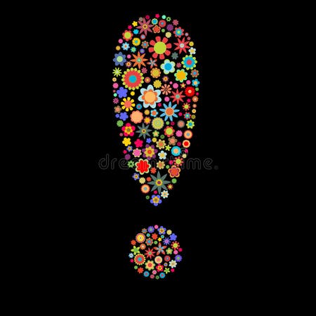 Exclamation mark shape stock vector. Illustration of floral - 7016442