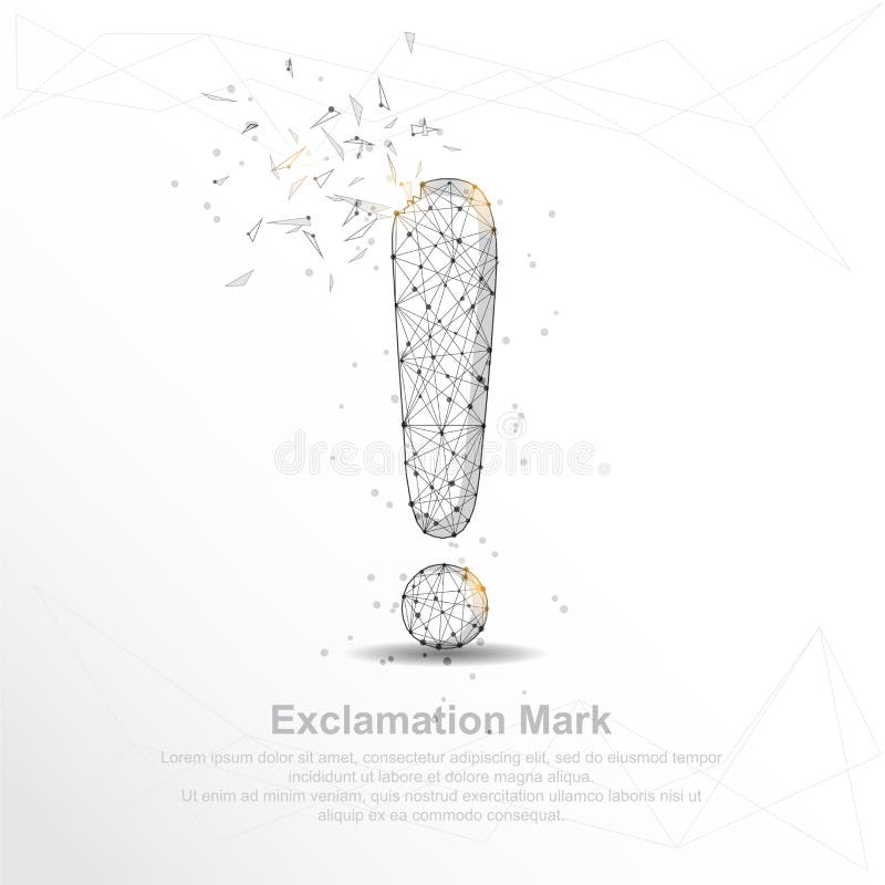 Exclamation Mark Shape Line and Composition Digitally Drawn Low Poly ...