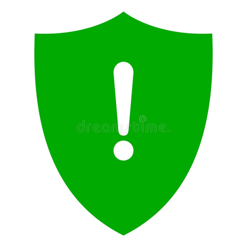 Exclamation Mark and Shield Stock Vector - Illustration of secure, safe ...