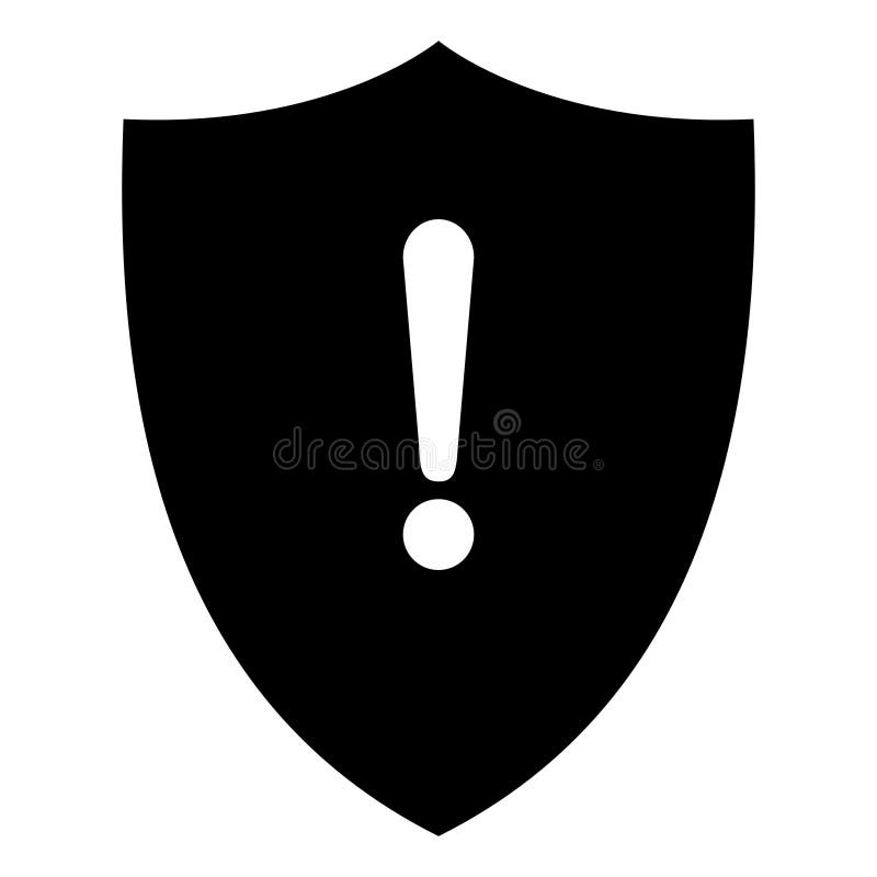 Exclamation Mark and Shield Stock Vector - Illustration of safe, icon ...