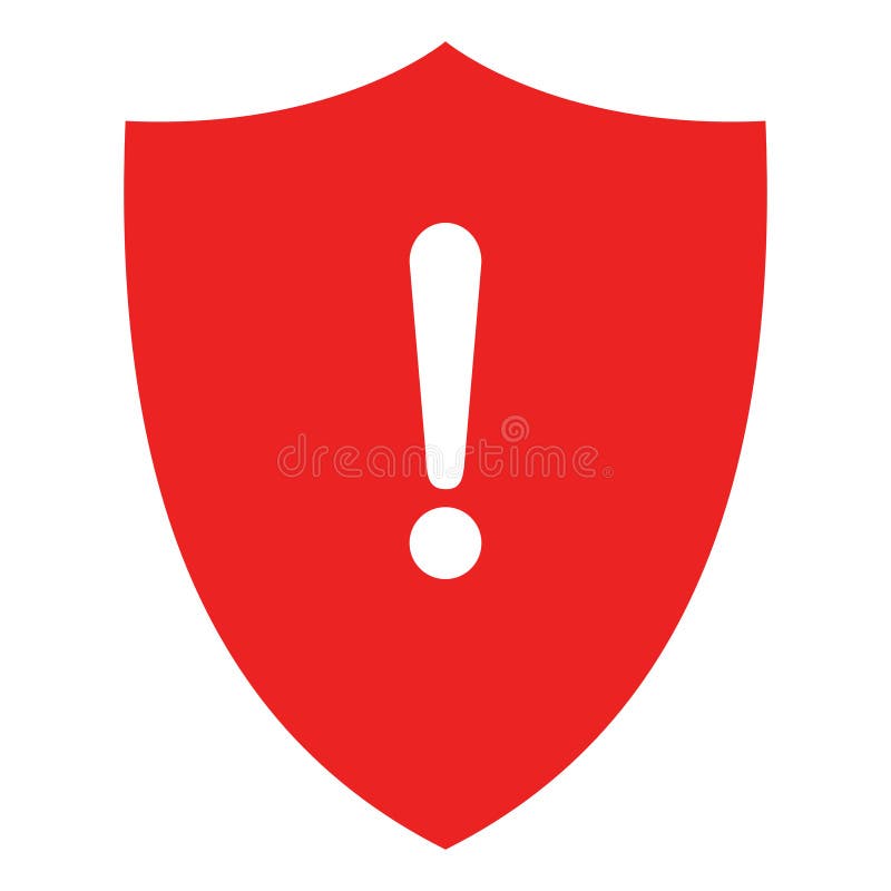 Exclamation Mark and Shield Stock Vector - Illustration of point, safe ...