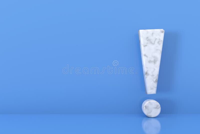 Exclamation Mark Sign Banner Design. 3D Rendering Stock Illustration ...