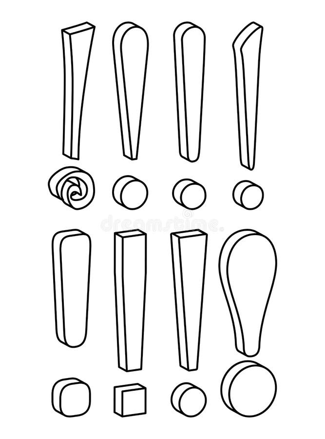 Exclamation Mark with Smile and Eyes Cartoon Vector Symbol Icon Stock ...