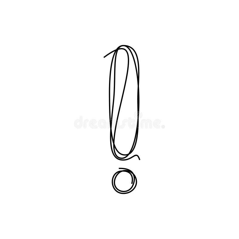 !. Exclamation Mark. Simple Icon Drawn with One Solid Line Stock Vector ...